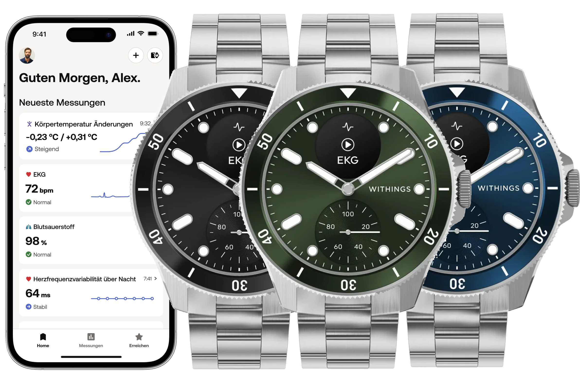 Withings HWA10-model 8-All-Int ScanWatch Nova Green 43mm 10ATM Mens ...