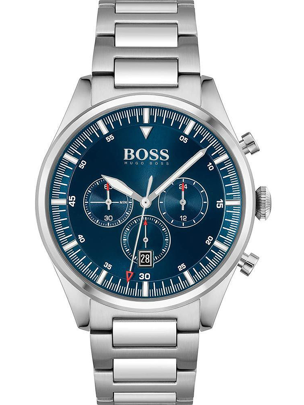 Hugo Boss Men's Quartz Stainless Steel Blue Dial 44mm Watch 1513867 ...